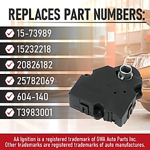 HVAC Air Door Actuator - Replaces 15-73989, 604-140, 20826182, 1573989 - Compatible with Chevy Traverse 09-12, GMC Acadia 07-12, Buick Enclave 2008-2012 - AC Heater Blend Mode Actuator