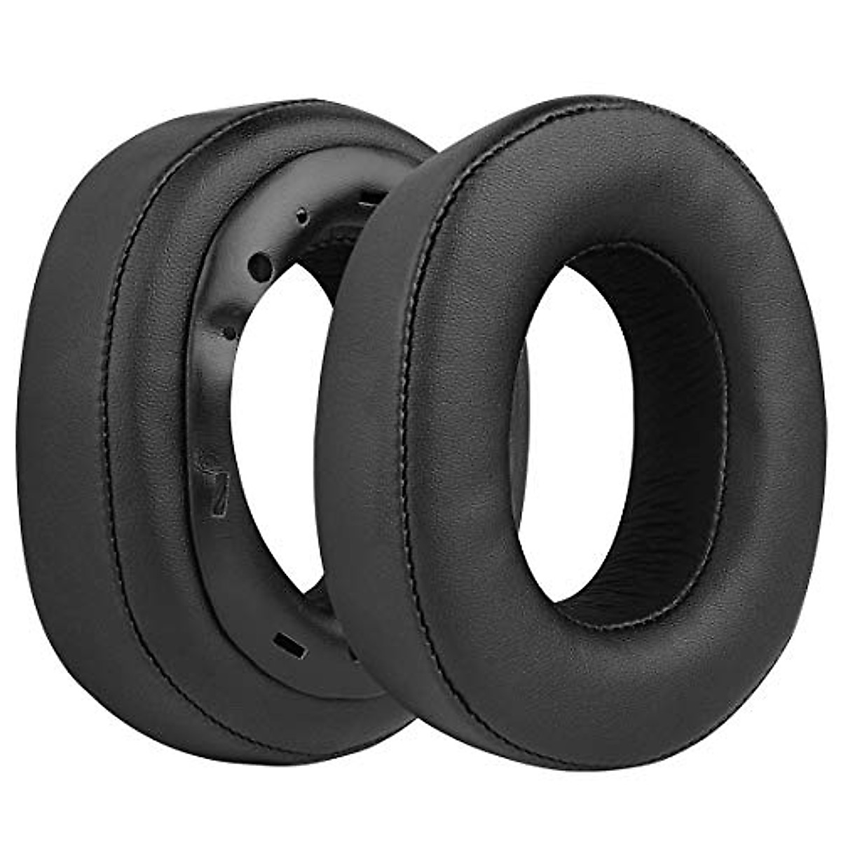 Geekria QuickFit Protein Leather Replacement Ear Pads for Sony MDR-HW700, MDR-HW700DS Wireless Headphones, Replacement Ear Cushion/Ear Cups/Ear Cover, Headset Earpads Repair Parts (Black)