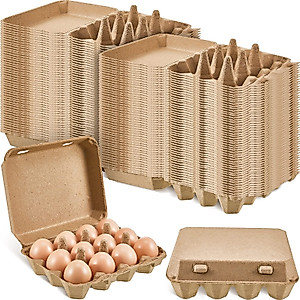 100 Pieces Paper Pulp Egg Cartons 3x4 Style Vintage Blank Egg Cartons for Chicken Eggs Reusable Egg Containers Egg Holder Countertop for Fresh Duck Quail Eggs Storage Kitchen Family Farmhouse