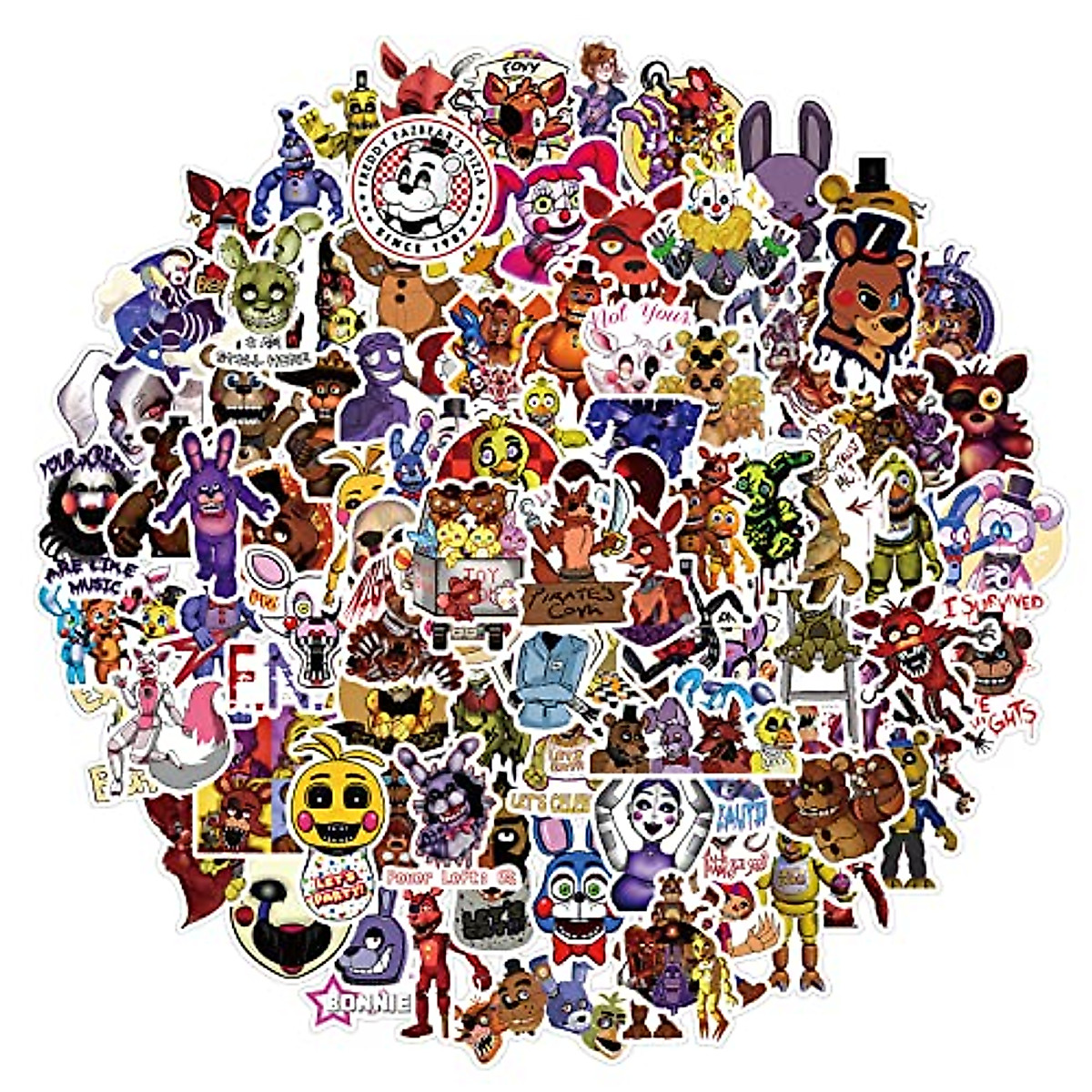 100PCS FNAF Stickers｜ Aesthetic Vinyl Waterproof Sticker for Car Motorcycle Bicycle Luggage Decal Laptop Terror Game Stickers