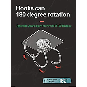 EKE 12 Pack of Large Adhesive Hook Wall Hooks with 40Ib Load Capacity (max) for Hanging Stainless Steel Towels and Coats, Suitable for Kitchens, bathrooms, Homes and Offices (12).