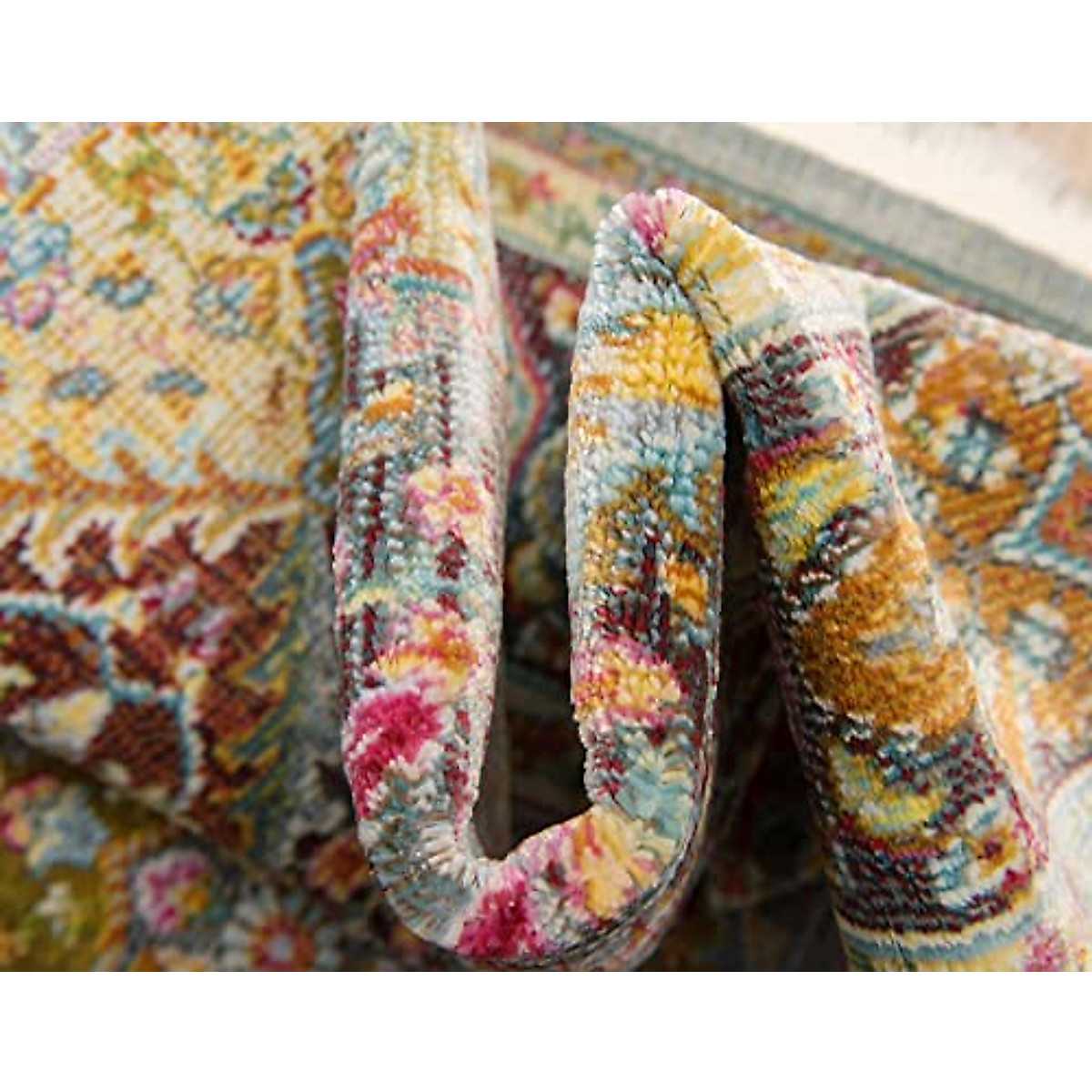 Unique Loom Baracoa Collection Area Rug - Marta (10' x 13' 1" Rectangle, Multi/ Burgundy)