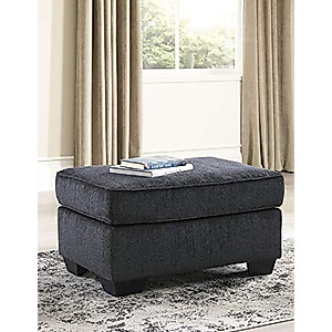 Signature Design by Ashley Altari Modern Rectangular Accent Ottoman, Dark Gray