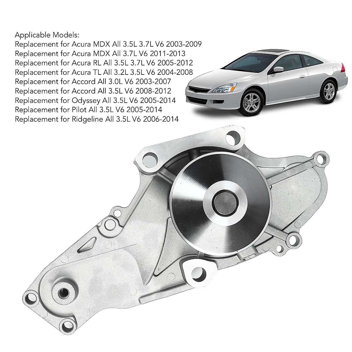 Engine Timing Belt with Water Pump, Safe Low Noise Precise Smooth Operation 19200 RDV J01 Strong Strength High Efficiency for Acura