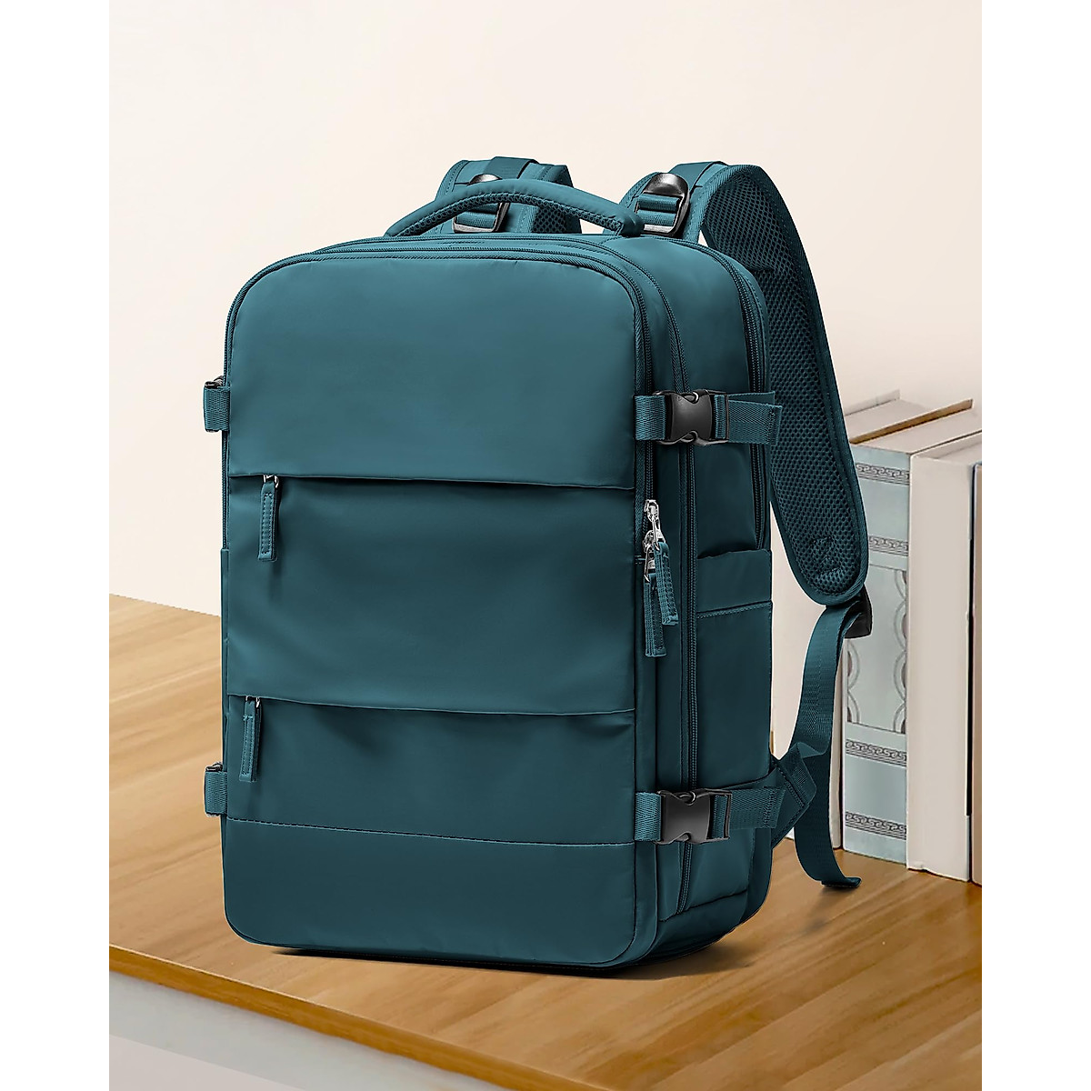 coowoz Large Travel Backpack For Women Men,Carry On Backpack,Hiking Backpack Waterproof Outdoor Sports Rucksack Casual Daypack Travel Essentials(Peacock Blue)