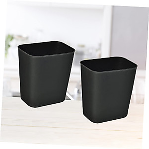 LIFKOME Office Decor Black Plastic Trash Can, 13 Gallon Capacity, 13" Wide
