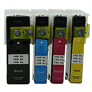 Replacement for Lexmark 100XL Ink Cartridge 100 105 108 XL 105XL 108XL 14N1068 14N1069 14N1070 14N1071 S301 302 305 S405 409 S505 S605 S308 S408 PRO205 209 705 707 709 805 901 Printer (2Set+2BK)