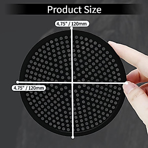 Jersvimc 2Pcs Satinless Steel Shower Drain Hair Cacher with Silica Gel, Black Shower Drain Strainer Bath Shower Drain Cover - 4.75"(120mm) Hair Stopper Floor Drain Protector