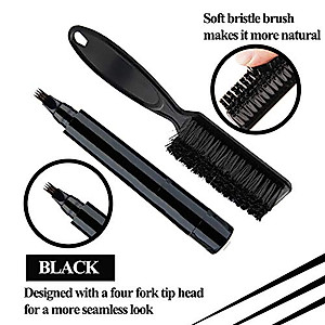 HATIKY Beard Pencil Filler For Men,Water Proof, Long Lasting Beard Pen,Barber Pencil and Beard Brush Male Mustache Repair Shape, Creates Natural Looking Beard, Moustache & Eyebrows (Black)