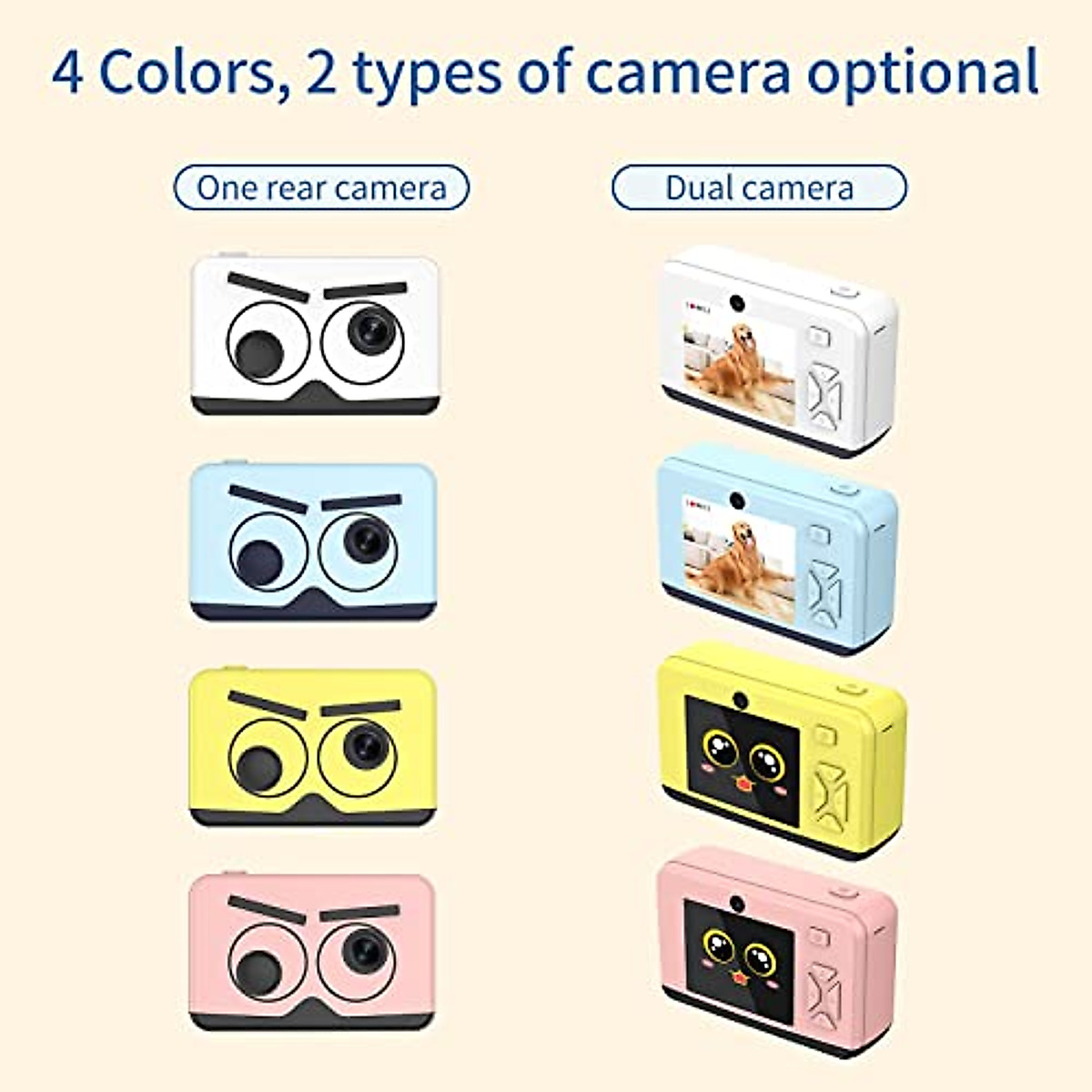 BISOFICE Portable Students Camera 20M Camera Auto Focus 2.0'' IPS Screen 1080P Video Record Mini Selfie Camera Learning Toy Christmas Birthday Gift Holiday Travel