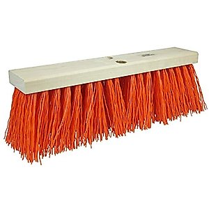 Weiler 42055 24" Street Broom, 5-1/4" Trim Length, Orange Polypropylene Fill, Made in The USA