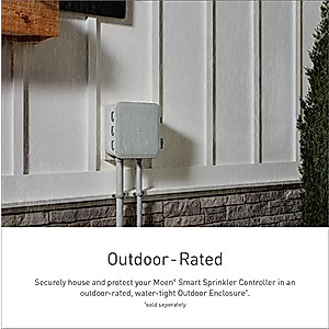 Moen WICNT008G1USA 8-zone Smart Sprinkler Controller, WI-FI Connectible, Automatic Water Timer, Smart Irrigation System, Scheduling, Adjustable, Shutoff, Easy to Install