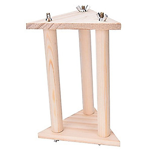 Ioffersuper Parrot Stand Pole Parrot Macaw Budgies Table Training Perch Stand Toy Bird Stand Sand Perch Toy Parakeet Paw Grinding Stick