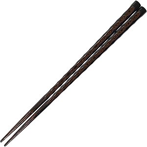 Wakasa Mame Tsuishu Black Japanese Wood Chopsticks, 1 Pair, 9 Inches Long, Made in Japan