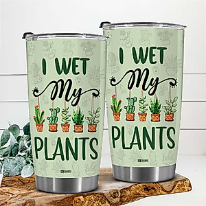 BECHUSKY Plant Lover Gifts for Women, Plant Gifts, I Wet My Plants Tumbler, Plant Mom Tumbler, Plant Tumbler For Plant Lovers, Plant Mom Gifts, Cool Plant Gifts, Woman Mothers Day, Tumbler Coffee 20OZ