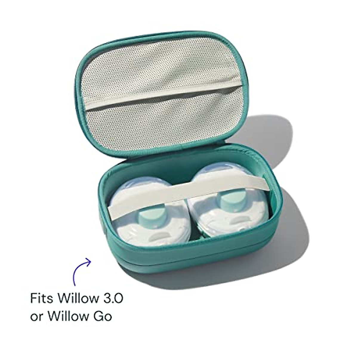 Willow™ Pump Carrying Case for Hands-Free Wearable Breast Pumps | Hard Shell Case with with Removable Tray | Teal