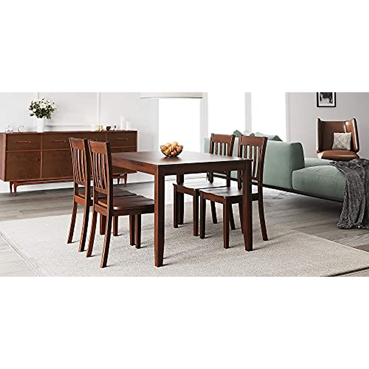House of Living Art Dining Table – Rectangular Design, Walnut Finish | Mid Century Classic Collection (Table Only)
