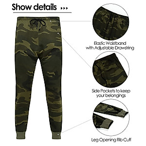 AOTORR Mens Sweatsuits 2 Piece Casual Tracksuits Camo Hoodie Jogging Sweatpants Suit Armygreen L