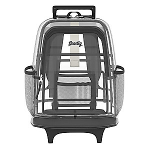 seastig Clear Backpack Rolling Backpack for Kids 18in Double Handle Wheeled Backpack Children Luggage for School, Travel