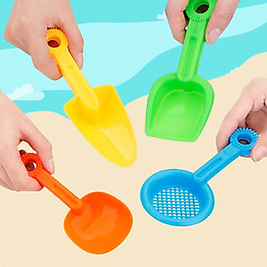 7 PCS Castle Foldable Beach Sand Buckets Toy Set with Shovels Scoop Sifter for Kids, 3L Silicone Collapsible Bucket Pails for Toddler, Summer Toy, Sandbox Kit Camping Gear Beach Essential Gift