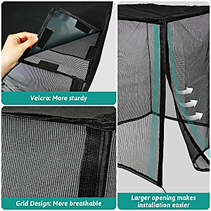 Air Conditioner Cover, 28" x 28" x 32" Mesh Breathable AC Unit Cover with Detachable Waterproof Top, All Season Protection, Air Conditioner Defender Cover for Outside Cottonwood, Leaves