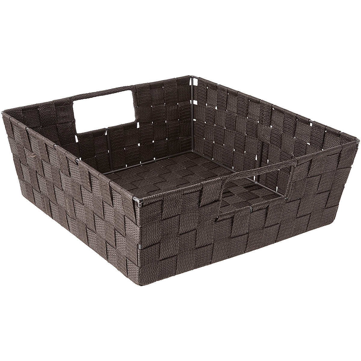 Whitmor Espresso Woven Strap Shelf Storage Tote Basket