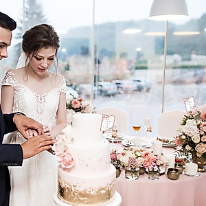 100 Pcs Floral Card Holder Table Number Card Holders, Circle Swirl Round Place Card Holder, Pin Wire Card Holder Picture Holder Centerpieces Cake Photo Memo Note Holders for DIY Party Decoration