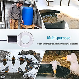 Wedigout 500Watt Utility De-Icer for Farm, Submersible Water Heater for Farm Livestock(Cow/Chicken/Sheet), Mini Size Aluminum De-Icer for Multiple Using, Non-Conductive and Anti-Rust