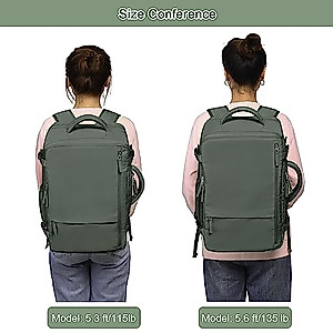 Sinaliy Large Travel Backpack for Women Men, 40L Carry On Backpack, 17 Inch Laptop Waterproof Casual Backpack, College Bookbag, Backpack for Women, as Person Item Flight Approved