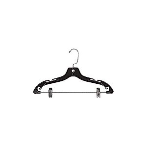 17 inch Black Plastic Suit Hangers- Case of 100