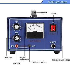 MXBAOHENG Jewelry Pulse Welding Machine Spot Welder DX-50A for Gold Silver Platinum Palladiu 500W 50A 110V