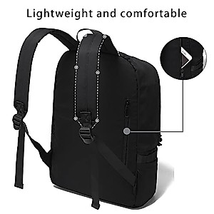KUKUCAT School Backpack Waterproof Black Bookbag Suitable College High School Bags Laptop Backpack Suitable for Men Women (Black)
