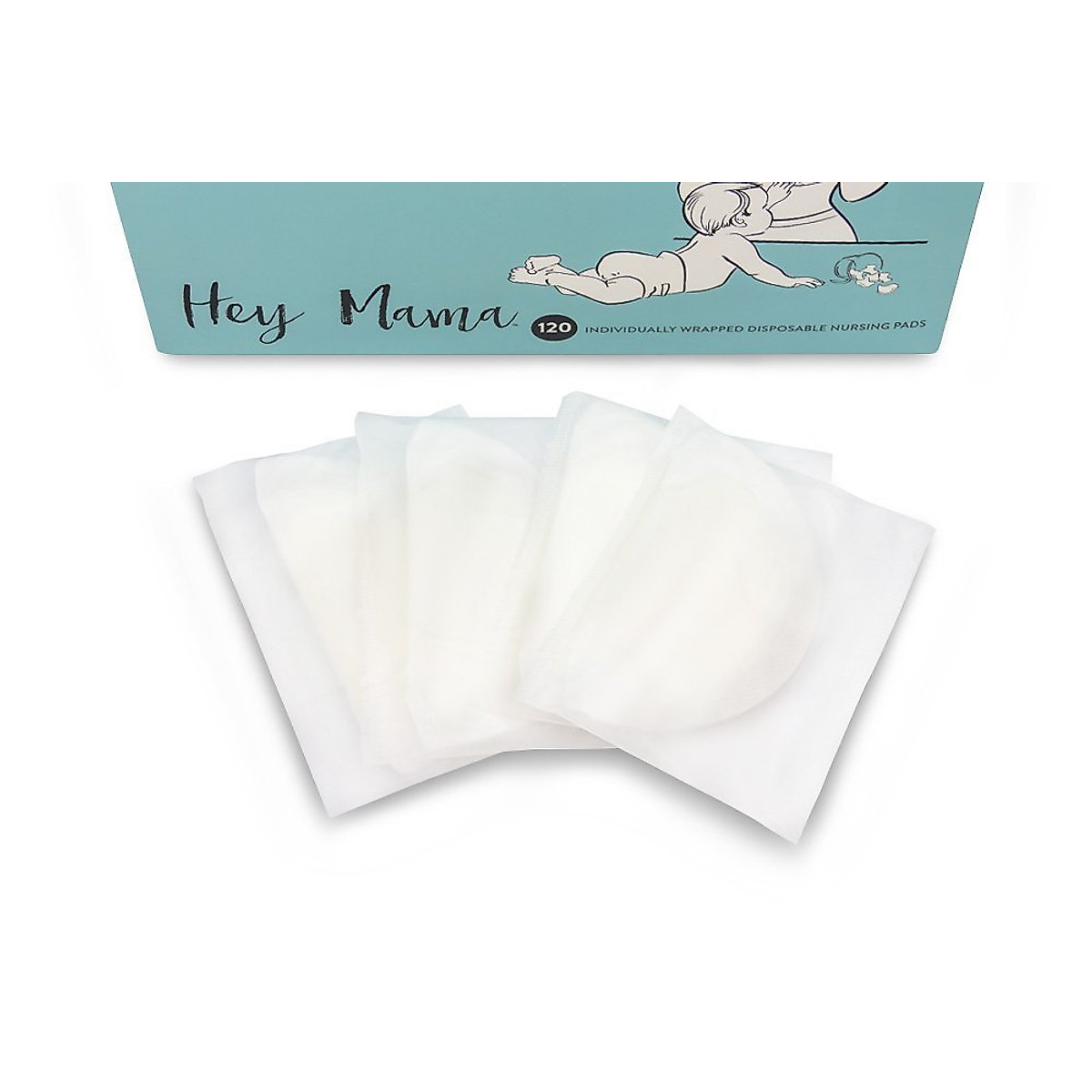 Hey Mama Disposable Nursing Pads - (120) Super Absorbent, Ultra Comfortable & Individually Wrapped