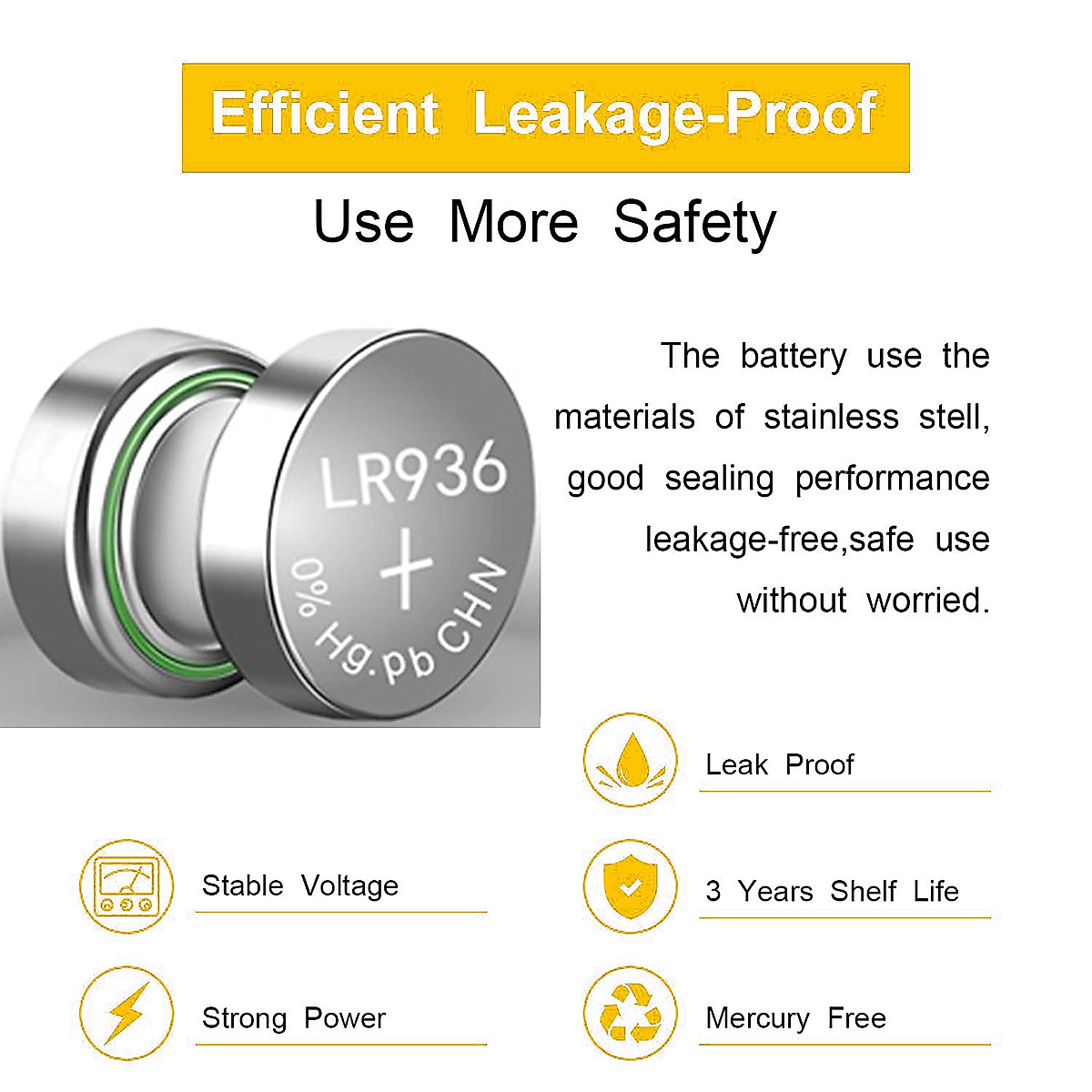 50pcs AG9 Button Watch Coin Cell 1.5V 394 SR936SW LR936 LR45 SR93 Alkaline AG9 Batteries for Watches, Laser Sight, Thermometer, Flashlight, Electronic Doorbell, LED Magnification Loupes