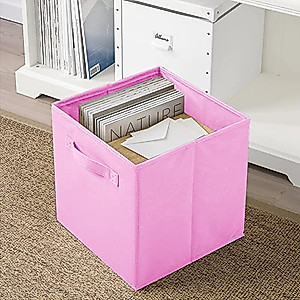 ShellKingdom Storage Bins, Foldable Fabric Storage Cubes and Cloth Storage Organizer Drawer for Closet and Toys Storage, 2 Pack (Pink)
