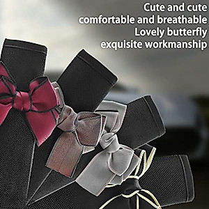 AUCELI 2 Pcs Bow Tie Auto Seat Belt Cover, Soft Ice Silk Car Seatbelt Shoulder Pad for a More Comfortable Driving, Safety Strap Neck Cushion Protector, Car Accessories for Adult Kid