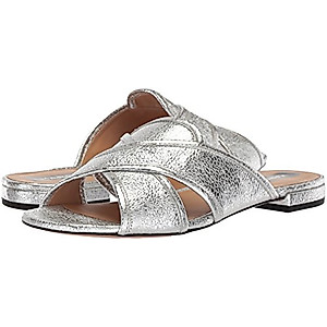 Marc Jacobs Women's AURORA FLAT SANDAL Slide, silver, 36 M EU (6 US)