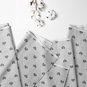 Bacati - 2 Pack Love/Aztec/Arrows/Hearts Silky Soft Breathable 100% Cotton Muslin Baby Crib Fitted Sheets - Fits Standard 28 x 52 x 5 Crib & Toddler Mattresses (Hearts, Grey)