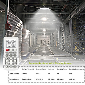 Microwave Motion Sensor and Remote Control for Hylele led Light fixtures with 3 Adjustable Wattages
