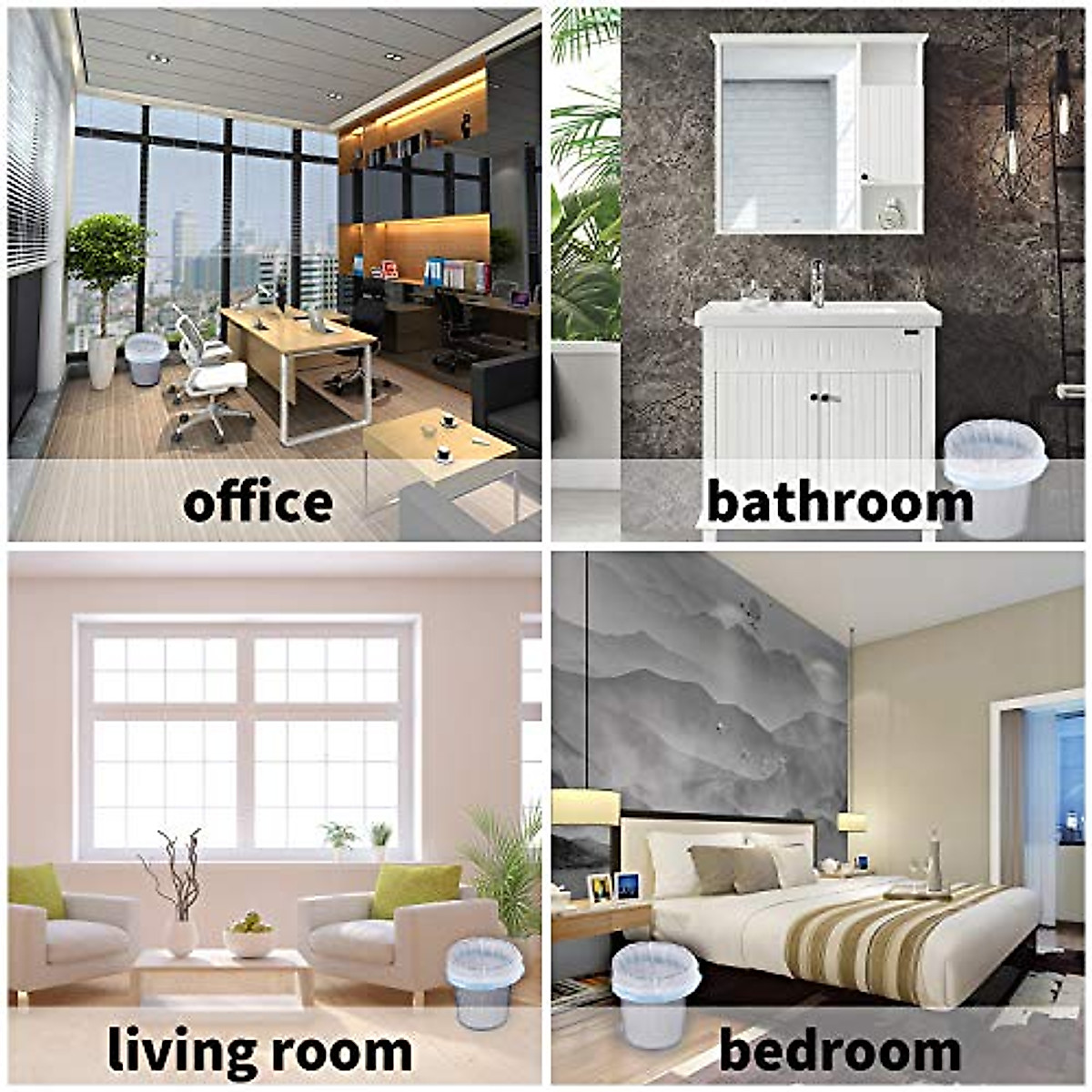 VASULER 4 Gallon Trash Bags,Garbage Bags Tall Strong Super-Thickened Drawstring Solid Trash Bags,Garbage Bags for Kitchen,Bathroom, Bedroom, Home, Office, Trash Cans (4 Gallon 40 Count ULTRA STRONG)