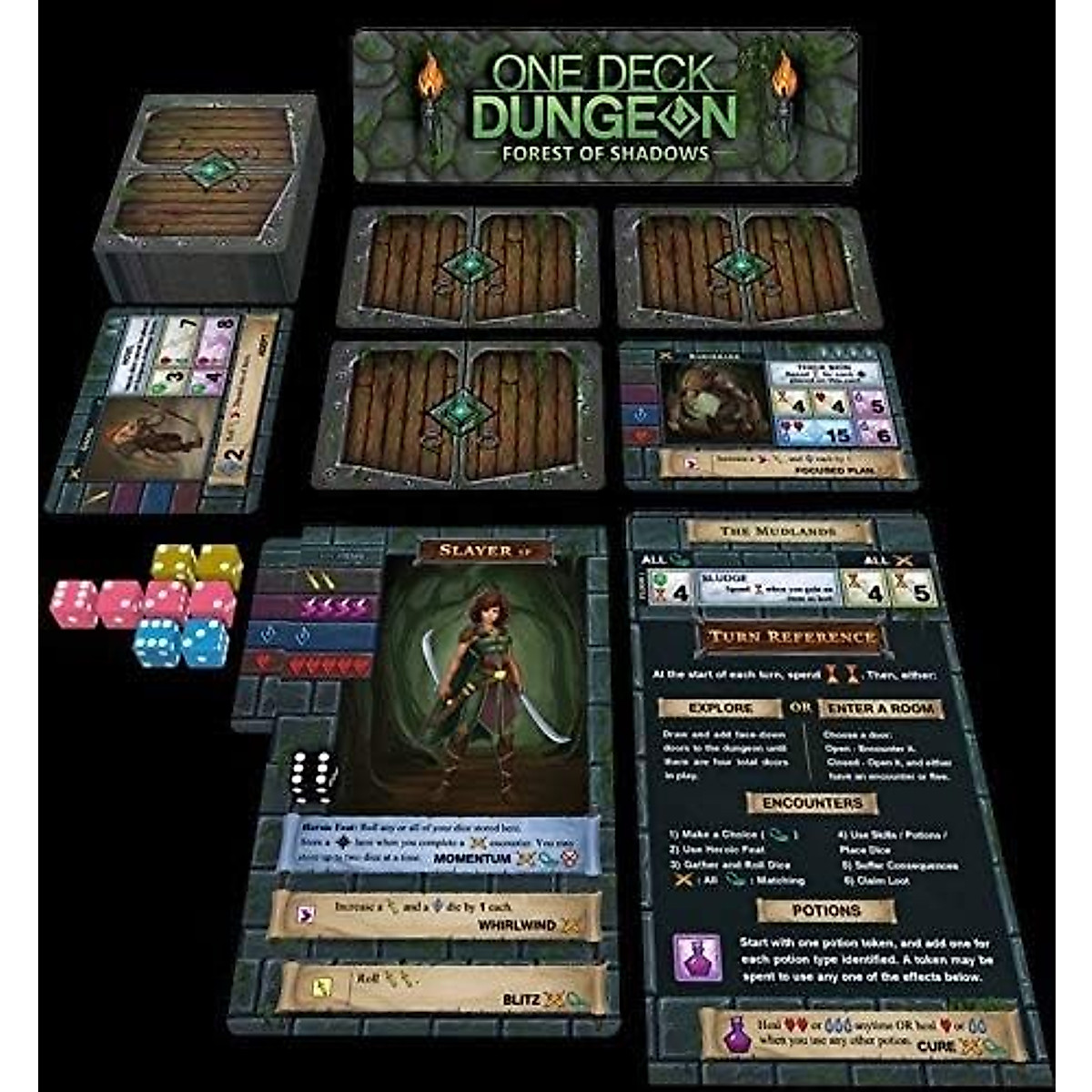 Asmadi Games One Deck Dungeon: Forest of Shadows Board Games , Green