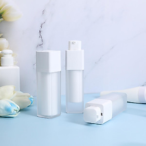 Beaupretty 3pcs Lotion Dispenser With Pump Reusable Vacuum Bottles Frosted Airless Pump Jar Reusable Square Cosmetic Liquid Holders