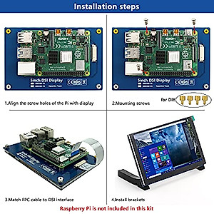 CUQI 5 Inch Raspberry Pi Touchscreen, 800 × 480 DSI Mini HDMI Display, Raspberry Pi Screen with Stand Driver Free for Raspberry Pi4/3/2/Zero/B/B+, Win11/10/8/7
