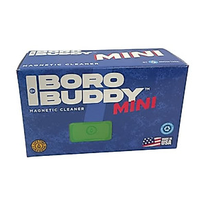 SNOWTREE - BoroBuddy Mini Magnetic Glass Cleaner for Glass Pieces, Bottles, Vases & More - Smaller Design for Tighter Spaces & Smaller Glass Pieces - Easy to Use Double Sided Glass Cleaner (Green)