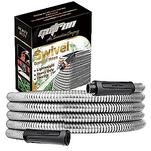 Gotron 3FT Short Lead in Garden Hose – Stainless Steel Leader Water Hose with Swivel Handle for Outdoor – Flexible, Lightweight and No Kink