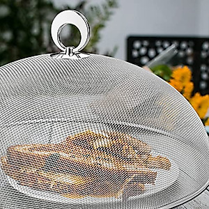 Food Tents 1pc Mesh Food Cover, Stainless Steel Food Tent, Large Screen Food Cover Tent, Metal Mesh Food Cover for Indoor Outdoor Picnic Caming (15.7inch/ 40cm) Picnic Accessories