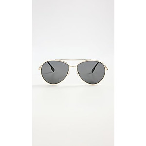 BURBERRY Classic Aviator Sunglasses, Gold/Dark Grey, One Size