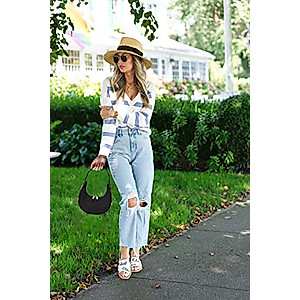 Shoulder Bag Crescent Handbag, Leather Armpit Bag, Shoulder Bag For Women Vintage Bag, Business Bag Leisure Bag (Black)