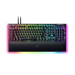 Razer BlackWidow V4 Pro Wired Mechanical Gaming Keyboard: Yellow Mechanical Switches - Linear & Silent - Doubleshot ABS Keycaps - Command Dial - Programmable Macros - Chroma RGB - Magnetic Wrist Rest