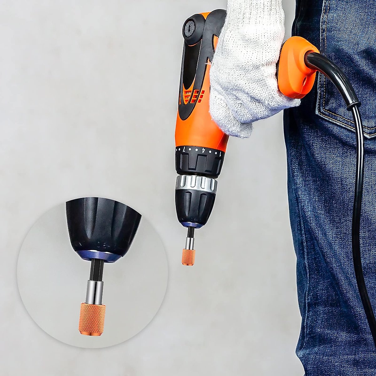 5 Pack Flexible Drill Bit Extension 1/4 Inch Magnetic Drill Bit Holder Tool Kit Hex Shank Quick Release Impact Driver Bit Set Magnetic Bit Holder Bar Socket Chuck Adapter for Nuts Screws